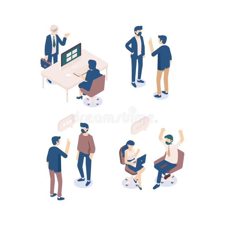 Set of People Characters in Different Activity Stock Illustration ...