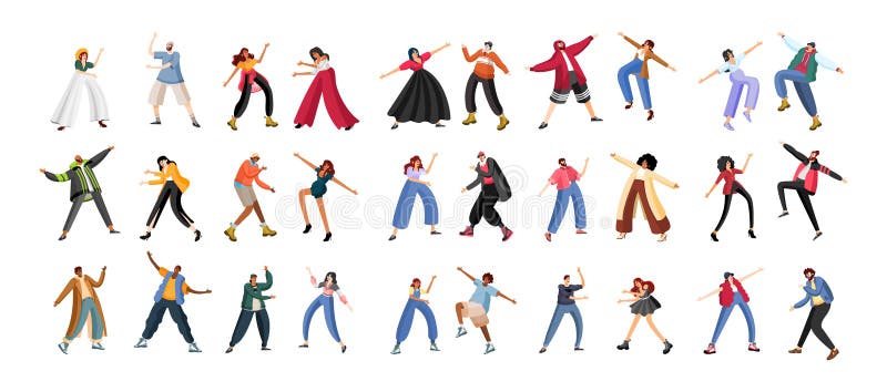 Set of People Dancing Hobby Vector Stock Vector - Illustration of ...