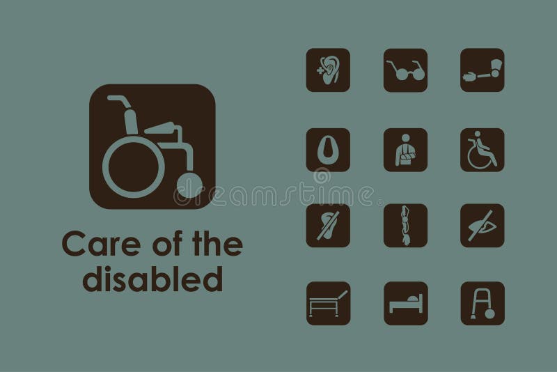 Set of People with Disabilities Simple Icons Stock Vector ...