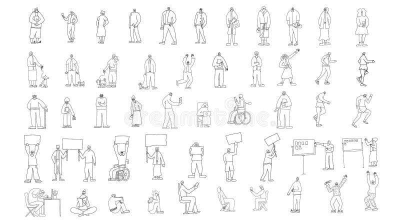 Set of People in Doodle Style. Vector Illustration Stock Vector ...
