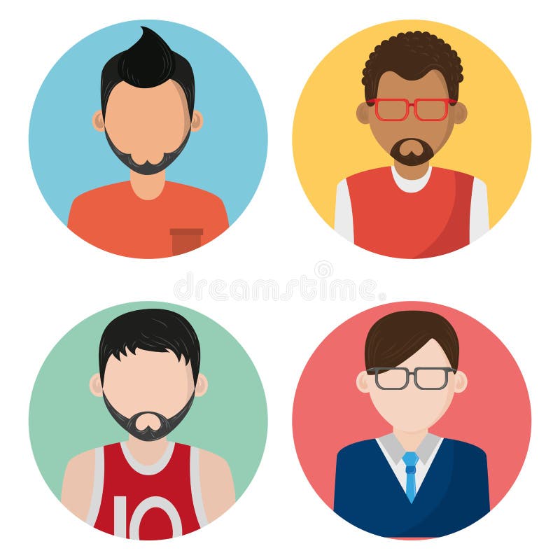Set of People Faceless Characters Cartoons Stock Vector - Illustration ...