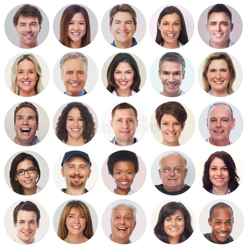 Set of people faces. stock photo. Image of diversity - 79112820