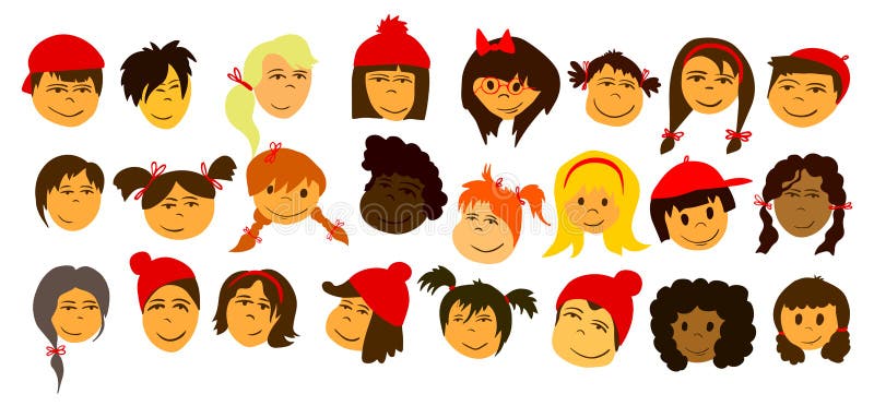 Set of People Faces. Vector Illustration Stock Illustration ...