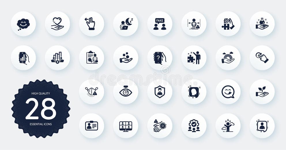 Set of People Icons, Such As Difficult Stress, Eye Laser and Teamwork ...