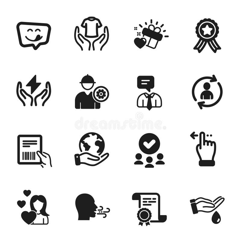 Set of People Icons, Such As Touchscreen Gesture, Engineer, Support ...