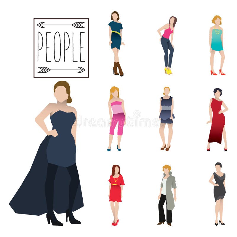 Set of People Icons. Vector Illustration Decorative Design Stock Vector ...