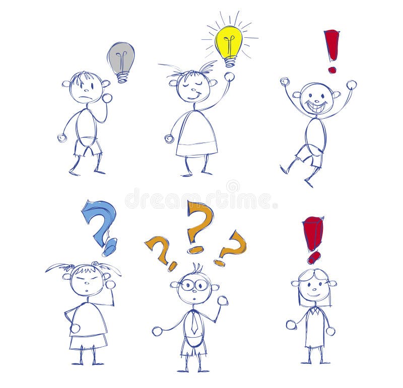 A Set of People with an Idea Stock Vector - Illustration of futuristic ...