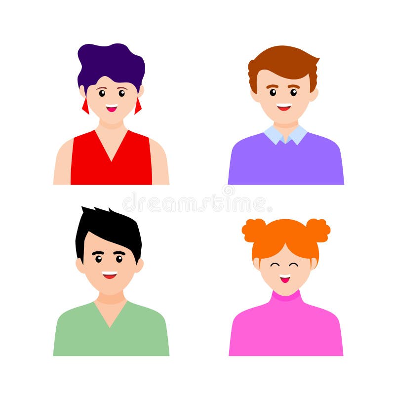 Set of People Isolated on White Background. Stock Vector - Illustration ...