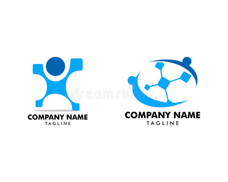 Set of People Technology Logo Template Design Vector Stock Vector ...