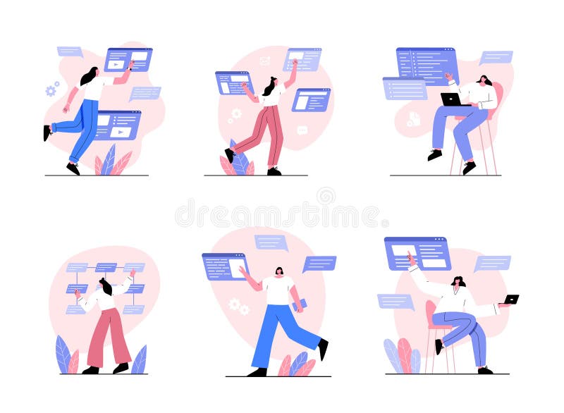 Software Engineers Working Project Stock Illustrations – 69 Software ...