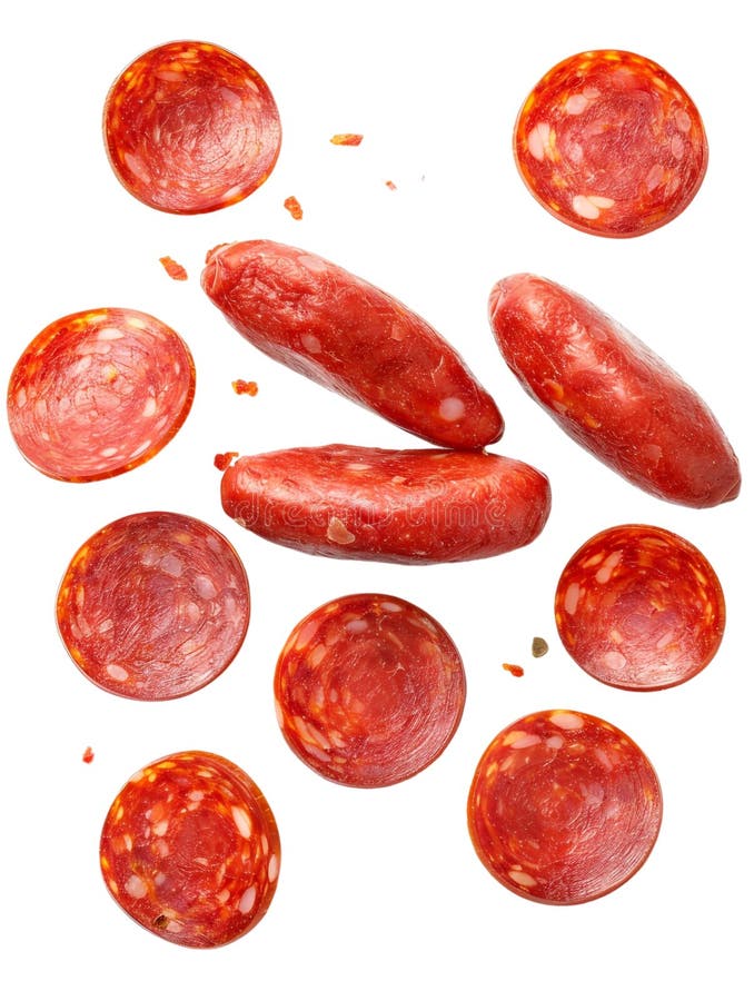 Set of Pepperoni Isolated on Transparent Background Stock Illustration ...