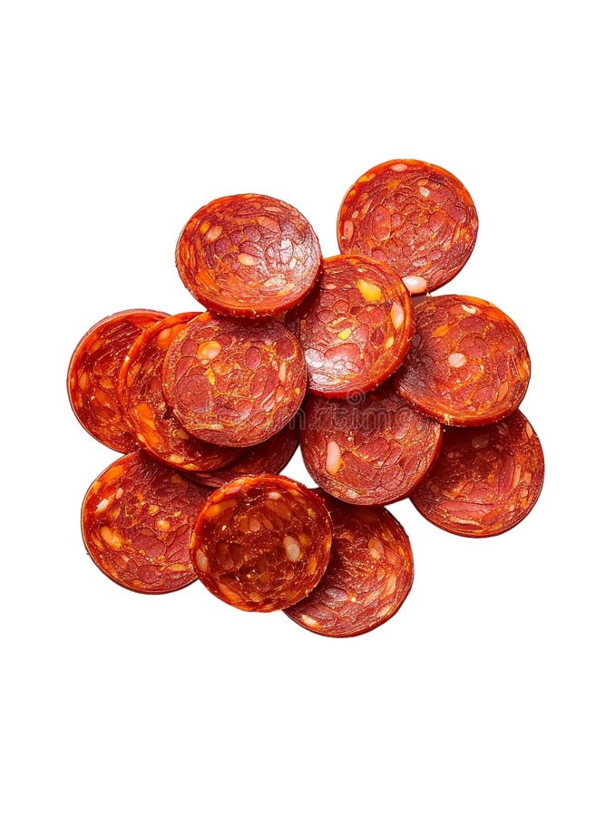 Set of Pepperoni Isolated on Transparent Background Stock Illustration ...