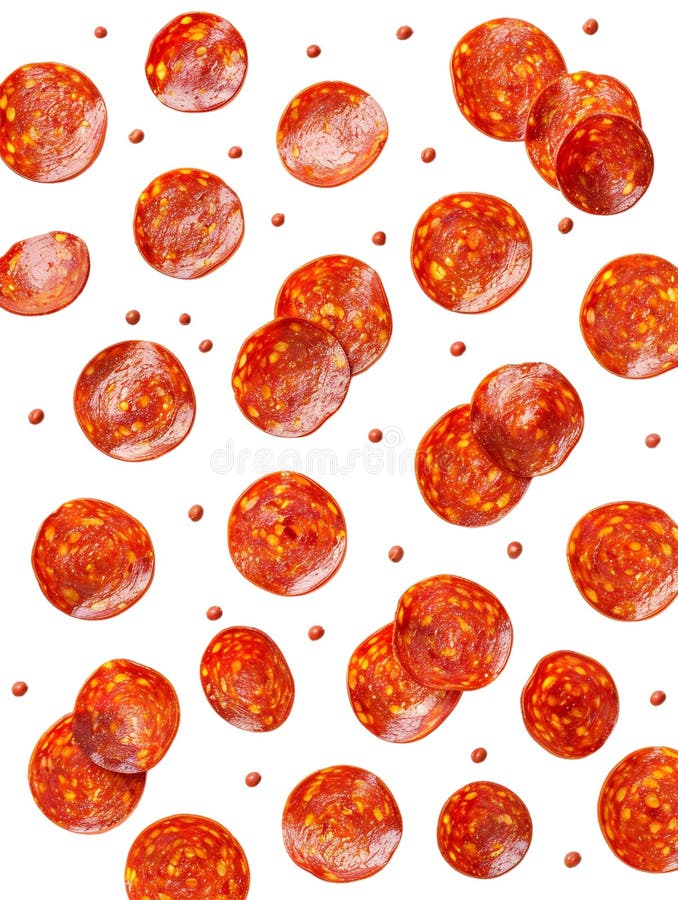 Set of Pepperoni Isolated on Transparent Background Stock Illustration ...