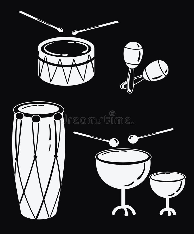 Percussion Musical Instruments Banner or Poster Layout Flat Vector ...