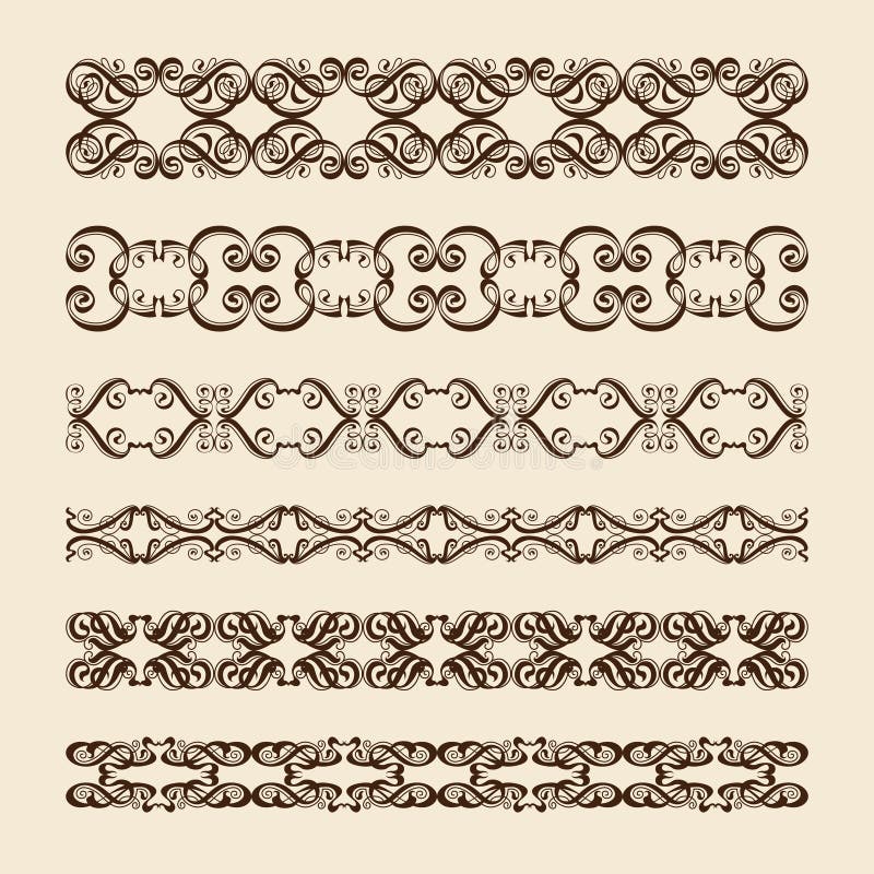 Set of Perfect Calligraphic Vector Brush Stock Vector - Illustration of ...