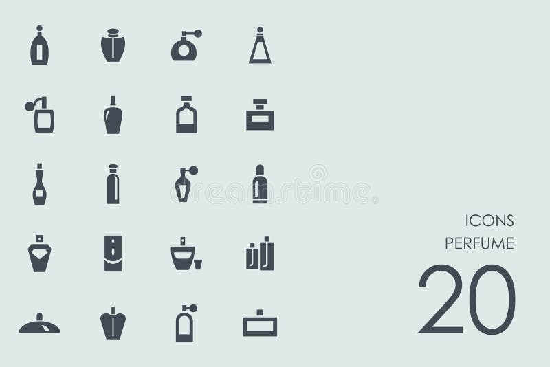 Set of perfume icons stock vector. Illustration of glass - 81774387