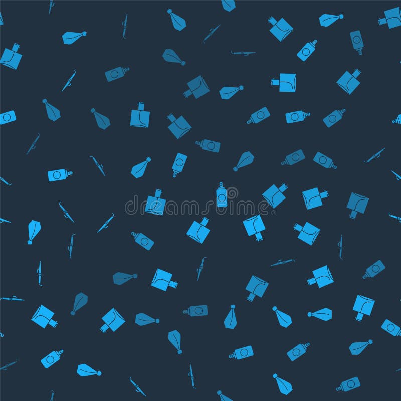 Set Perfume, , Spray Can and Curling Iron on Seamless Pattern. Vector ...