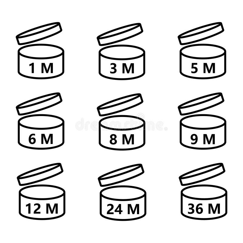 Set of Period after Opening. Cosmetics Symbol Stock Vector ...