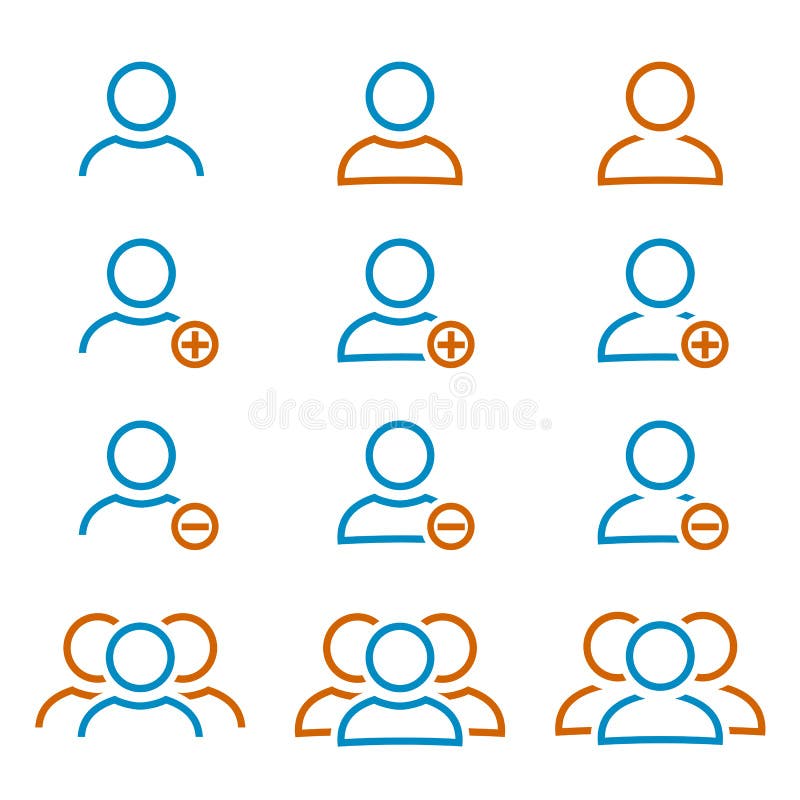 Set Person and Group of People Icons - Vector Stock Illustration ...