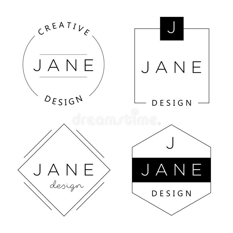 Set of Personal Logo Templates. Basic Elements for Branding. Stock ...