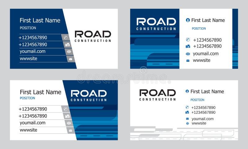 Set of Personalized Business Cards. Road Construction Theme Stock ...