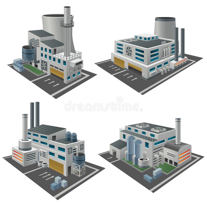 Industrial Plants Perspective Stock Illustrations – 263 Industrial ...