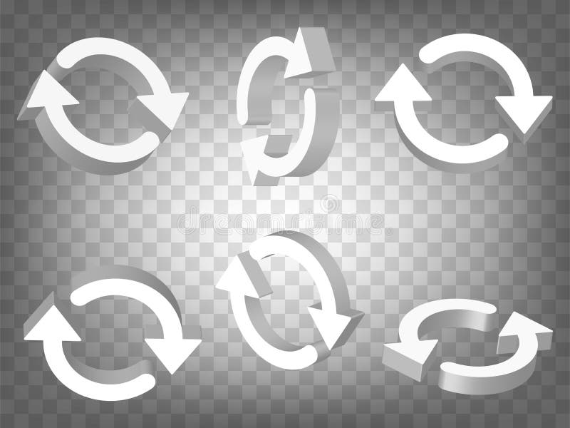 Set of Perspective Projections 3d Update Symbol on Transparent ...