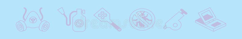 Set of Pest Control Cartoon Icon Design Template with Various Models ...