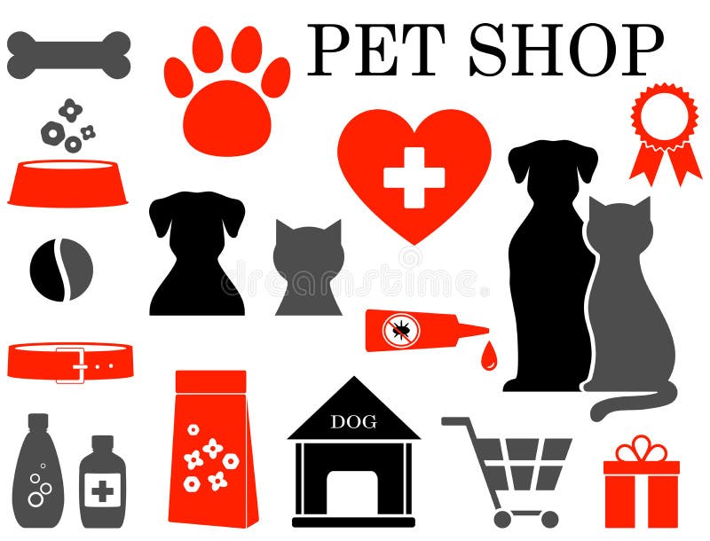 Vector pet icons set stock vector. Illustration of collar - 34988083