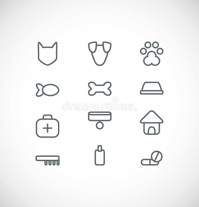 Set of pet icons stock vector. Illustration of icons - 69244773