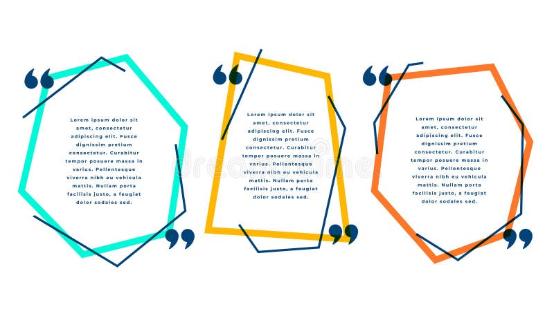 Set Pf Abstract Quotation Boxes Icon for Social Talk or Opinion Stock ...