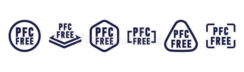 Set of PFC Free Sign. PFC is Prohibited, a Perfluorinated Compound ...