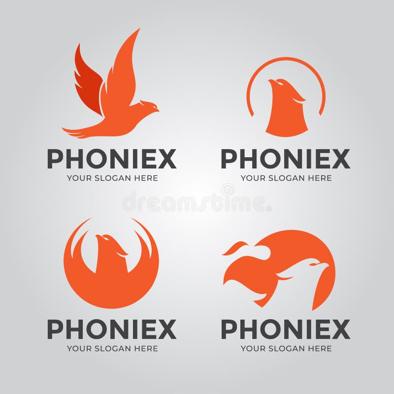 Set of Phoenix Logo Design Vector Template Stock Vector - Illustration ...