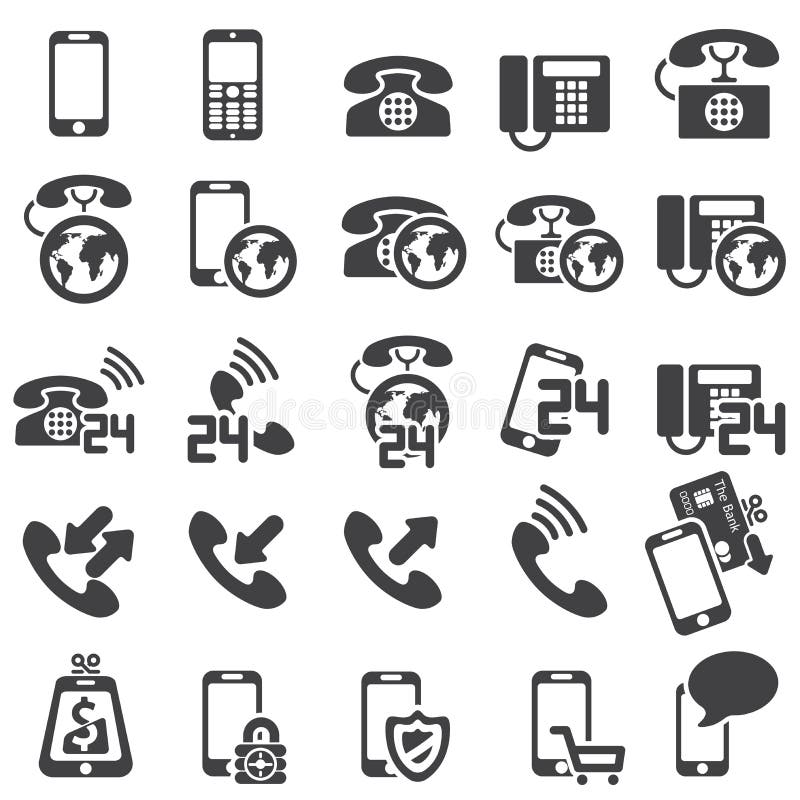 Set of phone icons stock vector. Illustration of cell - 27978389