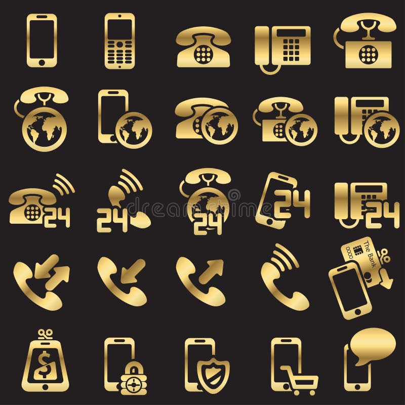 Set of phone icons stock vector. Illustration of dollar - 28206826