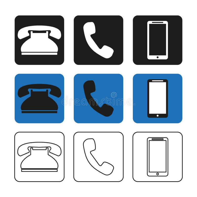 A Set of Phone Icons. Simple Vector Illustration Stock Vector ...