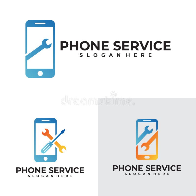 Set of Phone Logo Vector Design Template Stock Vector - Illustration of ...