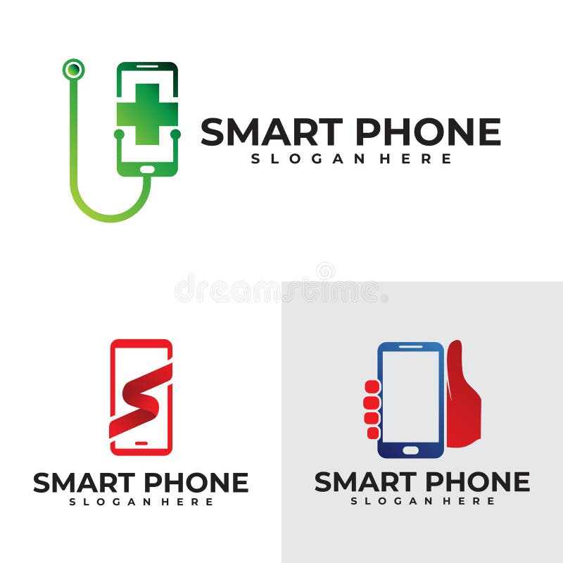Set of Phone Logo Vector Design Template Stock Vector - Illustration of ...