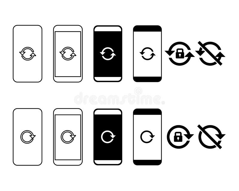 Lock Rotation Solid Fill Outline Icon Design Illustration. Media ...