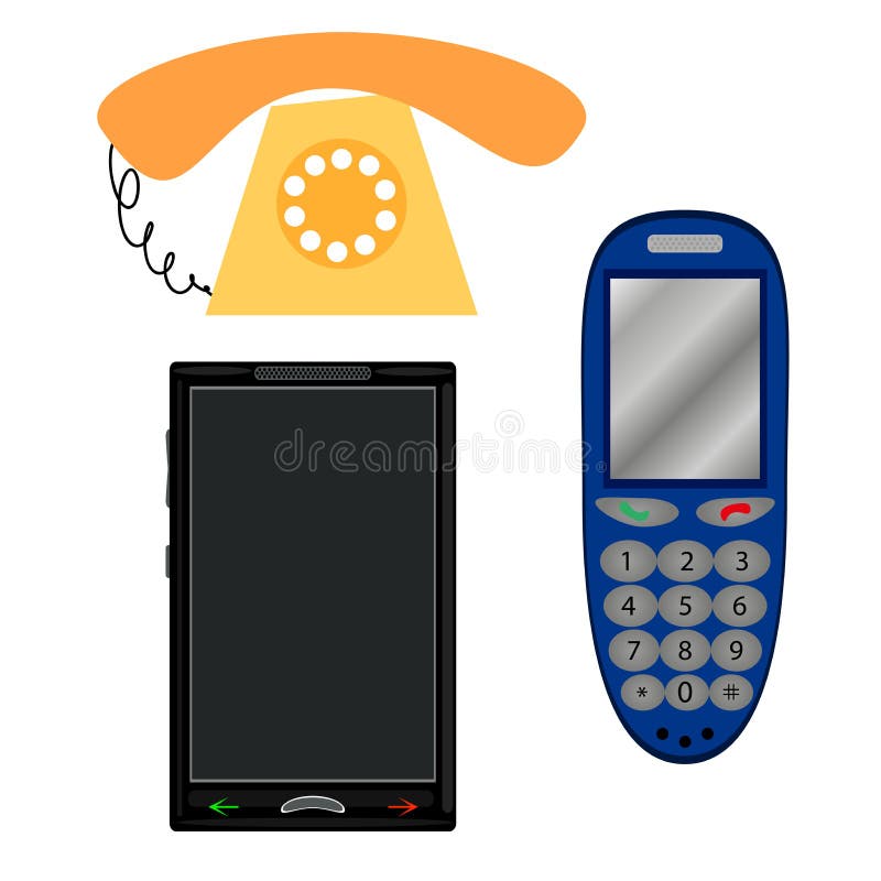 Set of Phones .Phone Mobile . Phone Touch . Vector Illustration . Stock ...