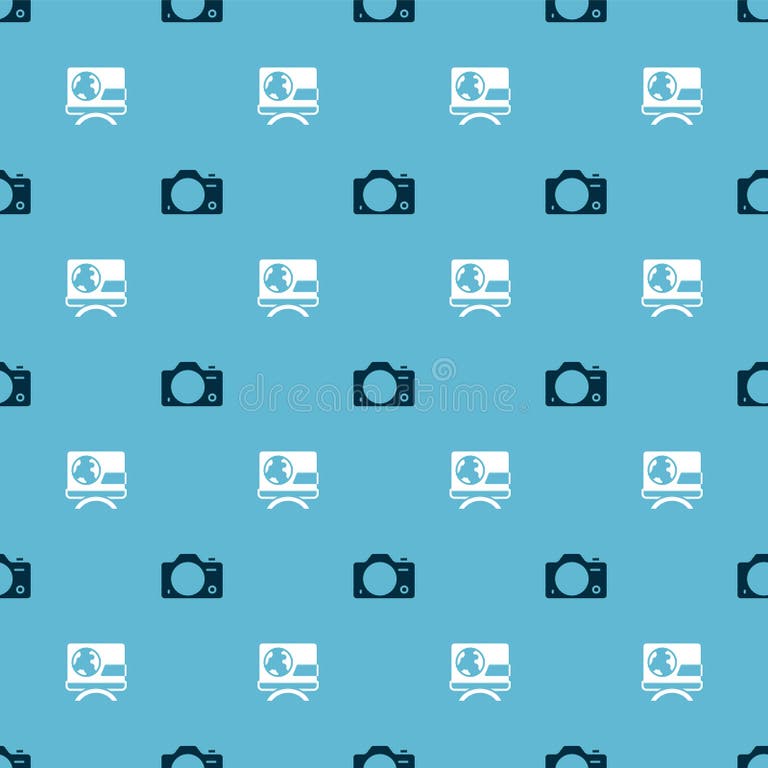 Set Photo Camera and Breaking News on Seamless Pattern. Vector Stock ...