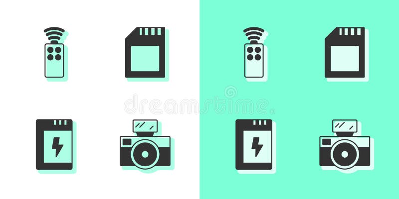 Set Photo Camera with Flash, Remote Control for, Battery and SD Card ...