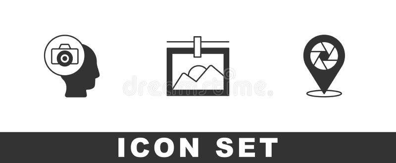 Set Photo Camera, Frame and Camera Shutter Icon. Vector Stock ...