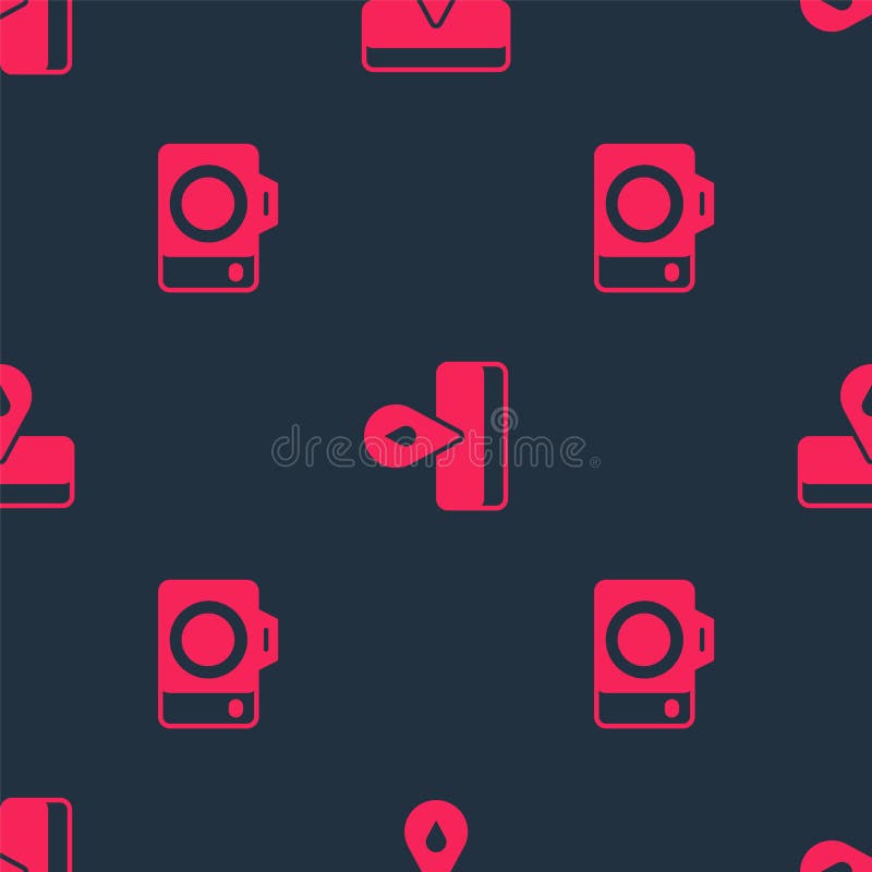 Set Photo Camera and Oilfield on Seamless Pattern. Vector Stock ...