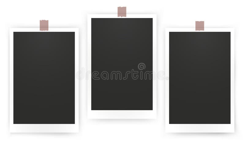 Photo Album Template. Blank Realistic Postcard. Instant Photo Frame ...