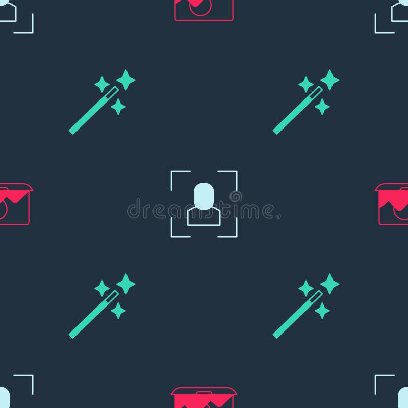 Set Photo Retouching, Camera Focus Frame Line and on Seamless Pattern ...