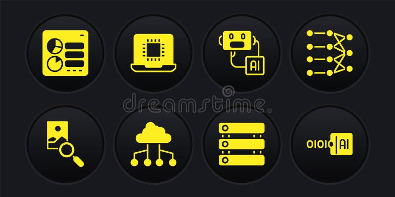 Set Photo Retouching, Neural Network, Network Cloud Connection, Server ... Set Photo Retouching, Neural Network, Network Cloud Connection, Server ...