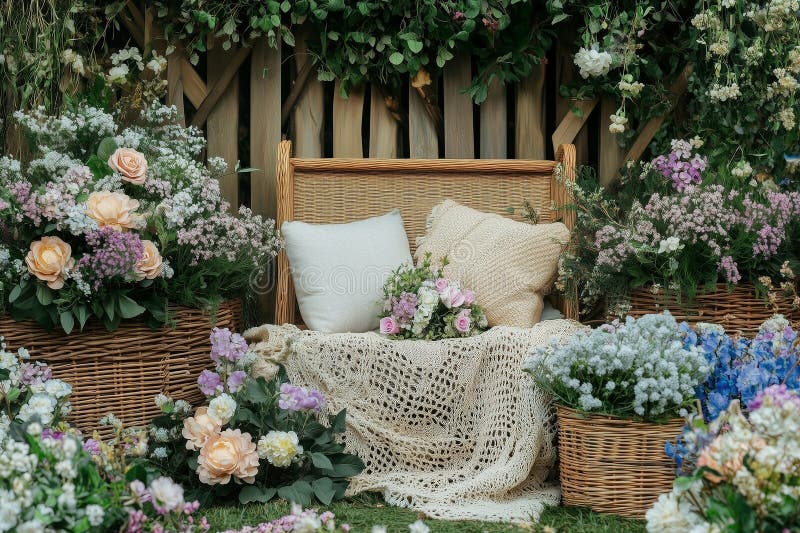 Set for Photo Shoot, Spring Yard Ai Photo Stock Illustration ...