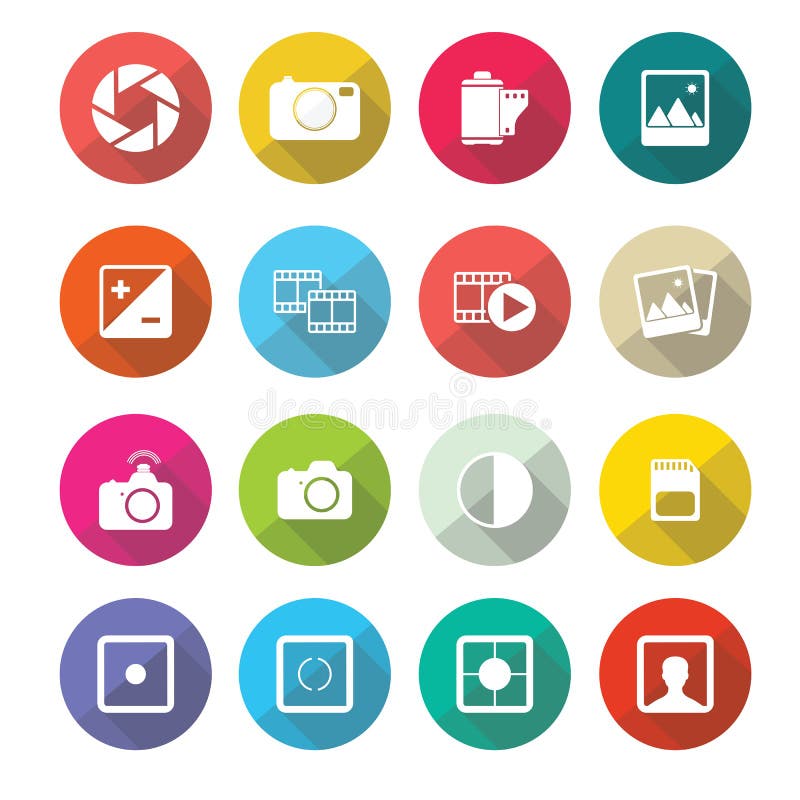 Set of Photography Icons in Flat Design Set 1 Stock Vector ...