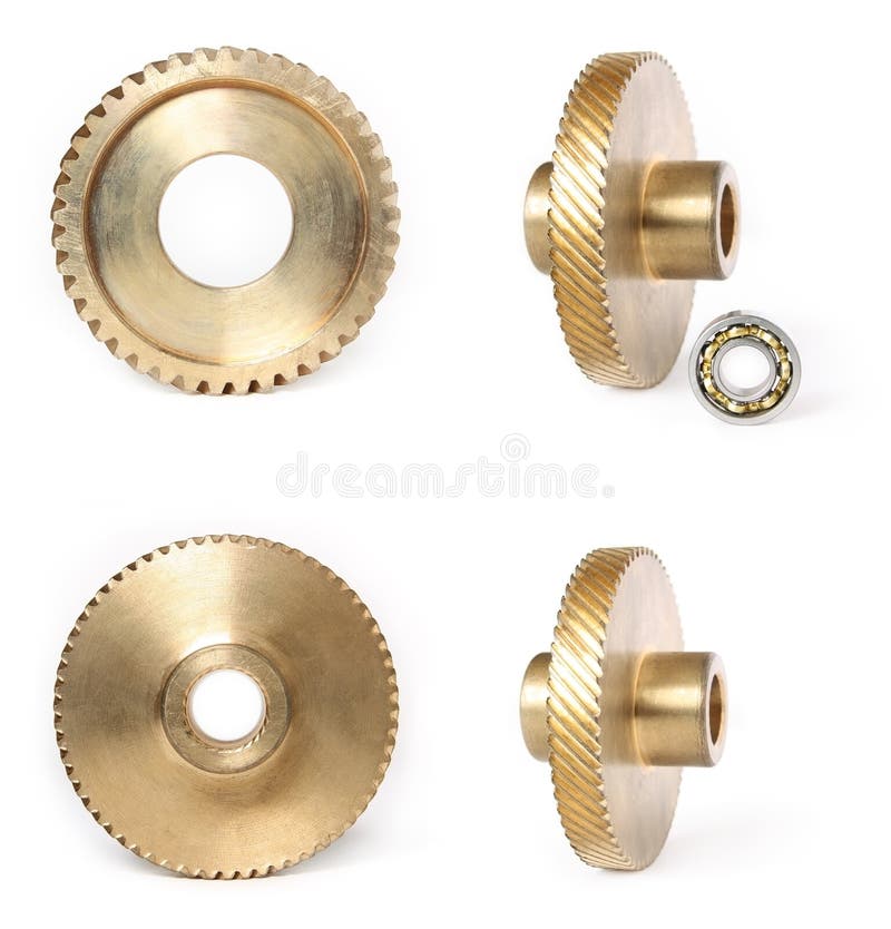 Set of photos bronze gears stock photo. Image of teeth - 79962696